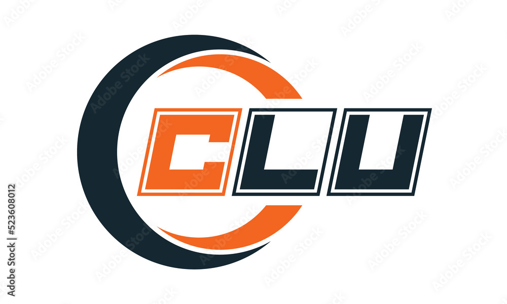 CLU three-letter circle logo design. custom font logo vector template ...