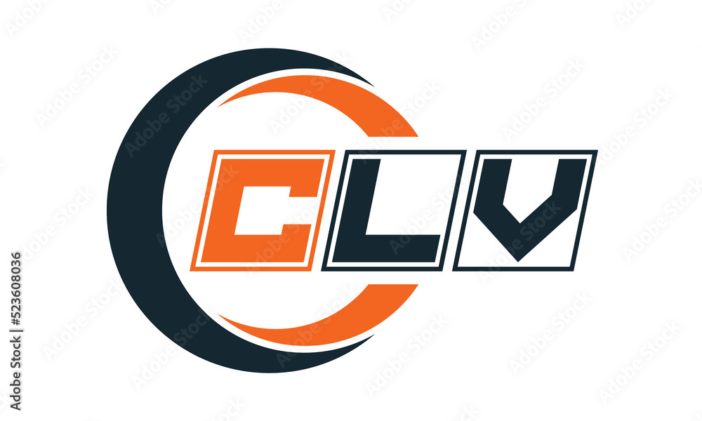 CLV three-letter circle logo design. custom font logo vector template ...