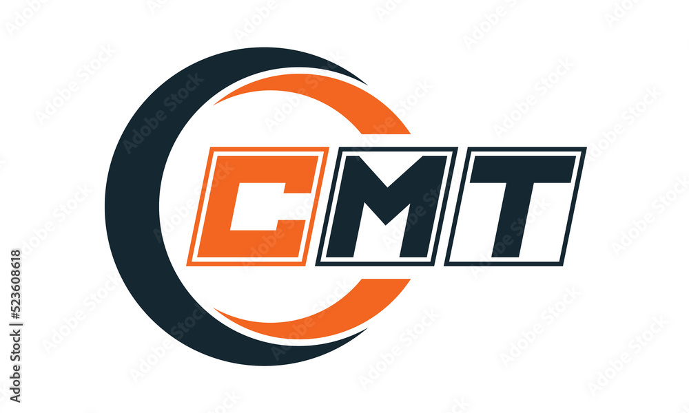 Vetor de CMT three-letter circle logo design. custom font logo vector ...