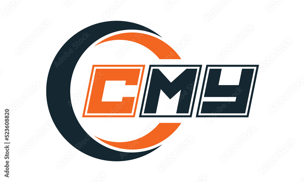 CMY three-letter circle logo design. custom font logo vector template ...
