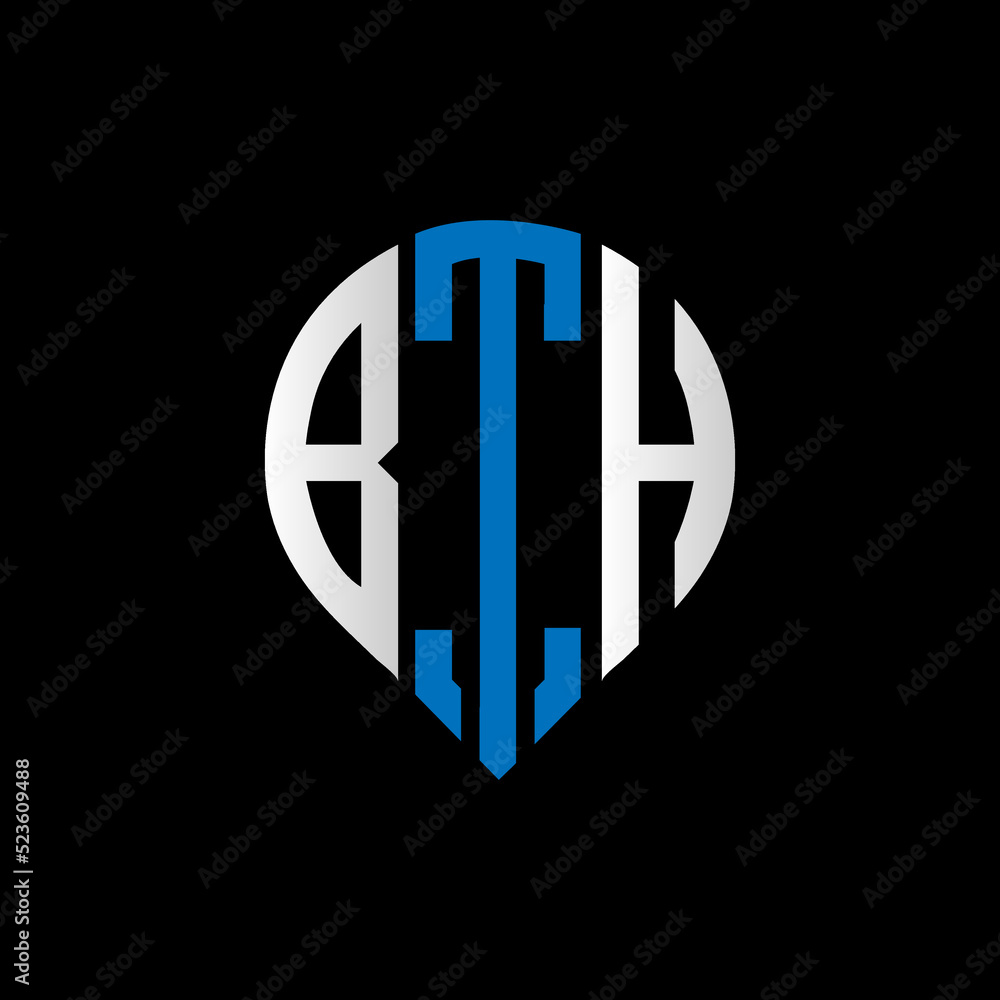 BTH logo monogram isolated on circle element design template, BTH ...