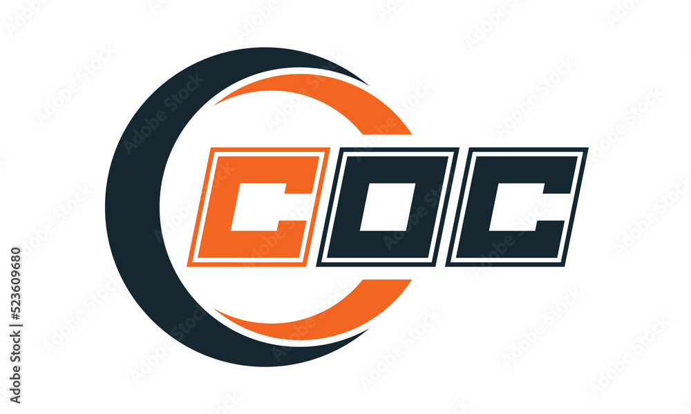 COC three-letter circle logo design. custom font logo vector template ...