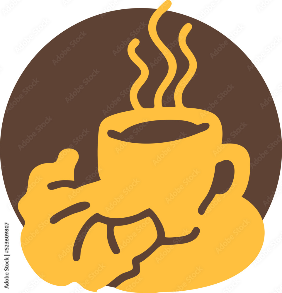 Funny coffee cup for morning caffeine kick. Logo design, poster print ...