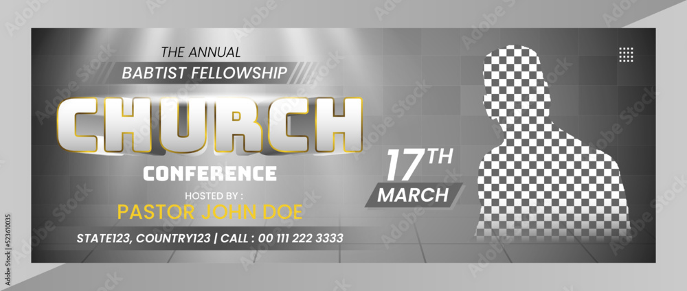 Church conference flyer social media post web banner Stock Vector ...