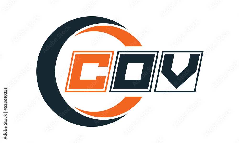 COV three-letter circle logo design. custom font logo vector template ...