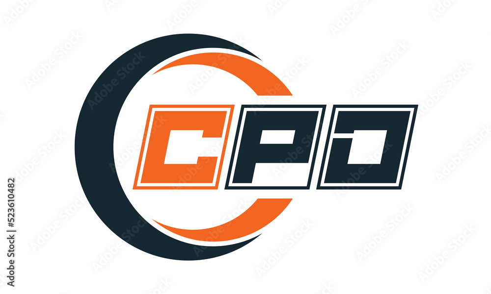 CPD three-letter circle logo design. custom font logo vector template ...