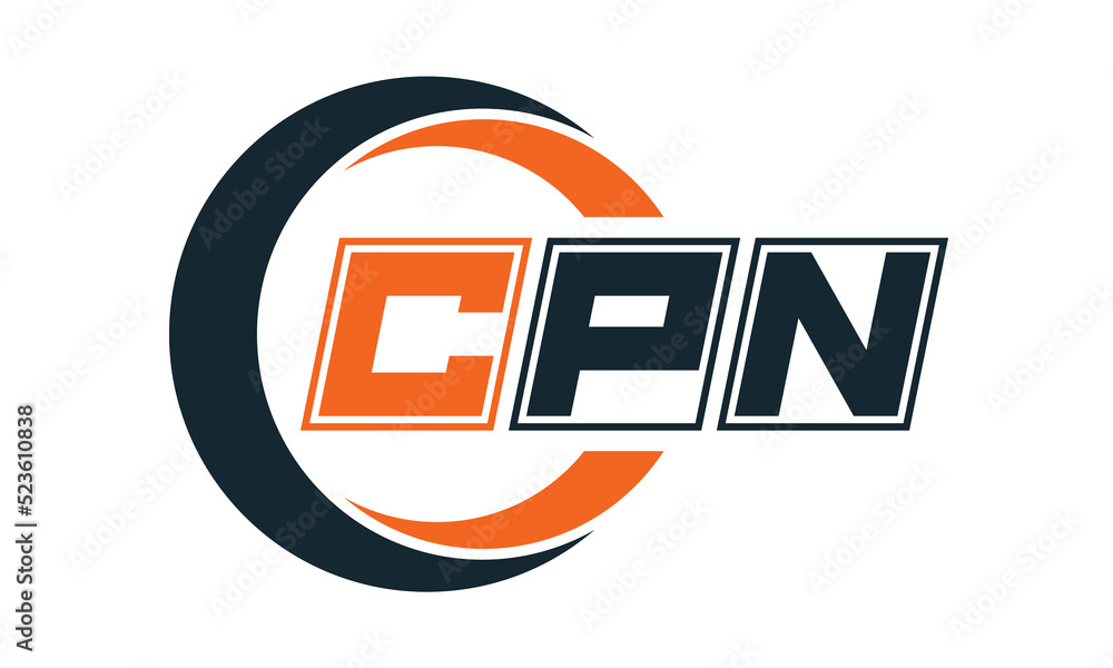 CPN three-letter circle logo design. custom font logo vector template ...