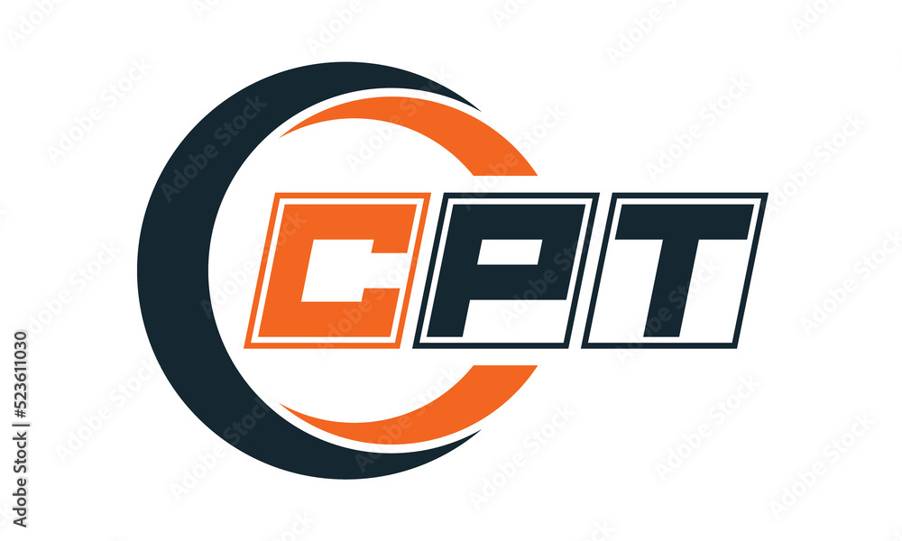 CPT three-letter circle logo design. custom font logo vector template ...