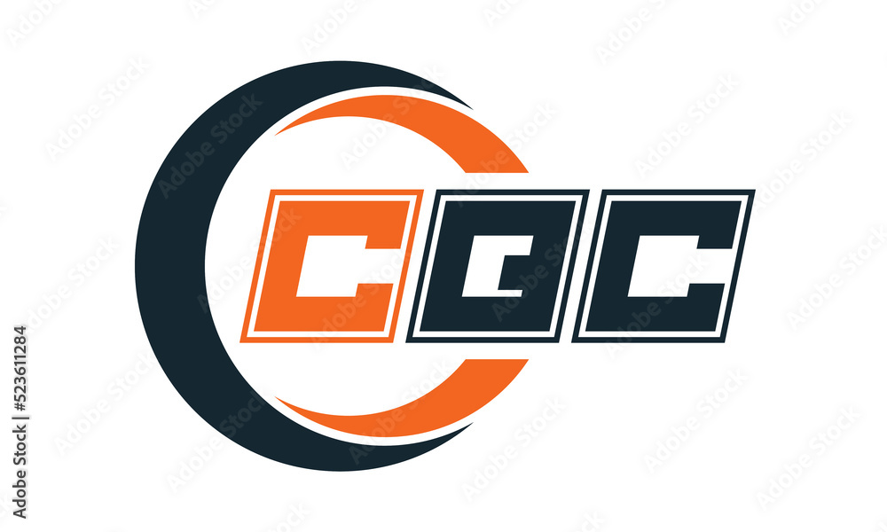 CQC three-letter circle logo design. custom font logo vector template ...