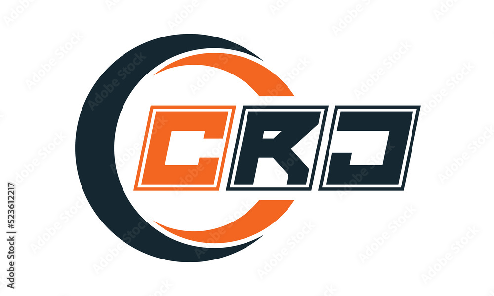 Vetor de CRJ three-letter circle logo design. custom font logo vector ...