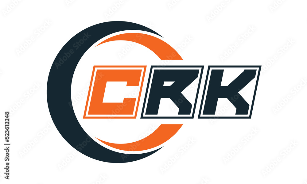 CRK three-letter circle logo design. custom font logo vector template ...