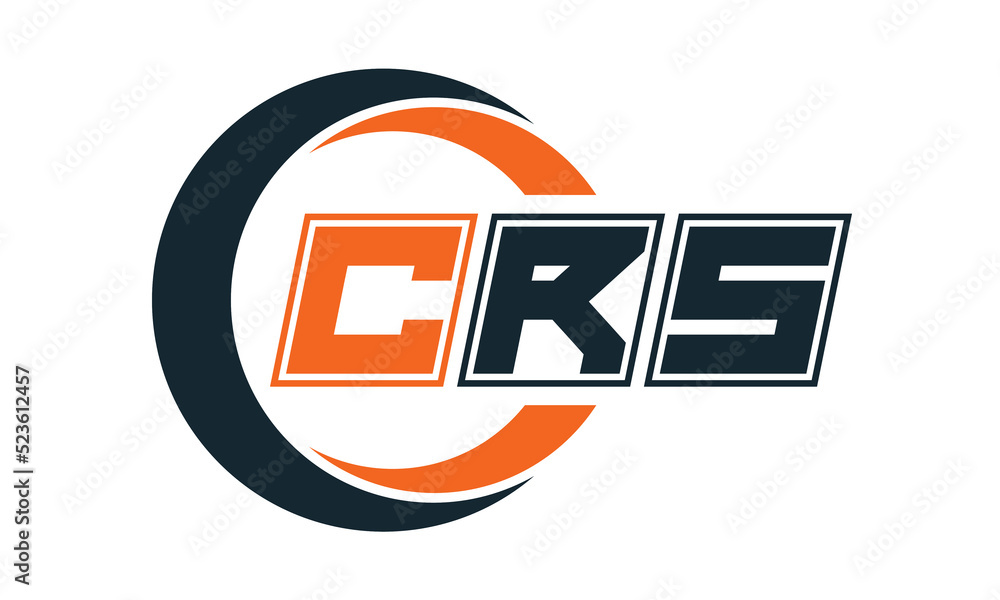 CRS three-letter circle logo design. custom font logo vector template ...