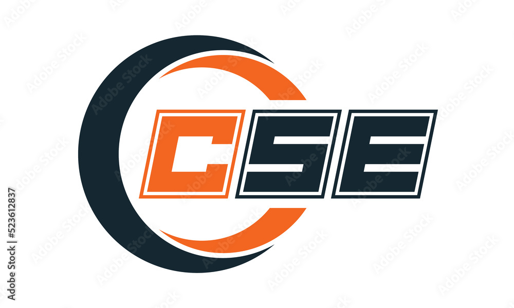 CSE three-letter circle logo design. custom font logo vector template ...