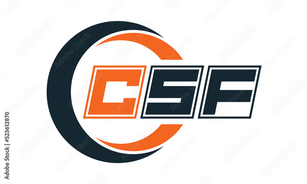 CSF three-letter circle logo design. custom font logo vector template ...