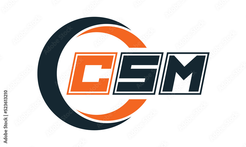 Vetor de CSM three-letter circle logo design. custom font logo vector ...