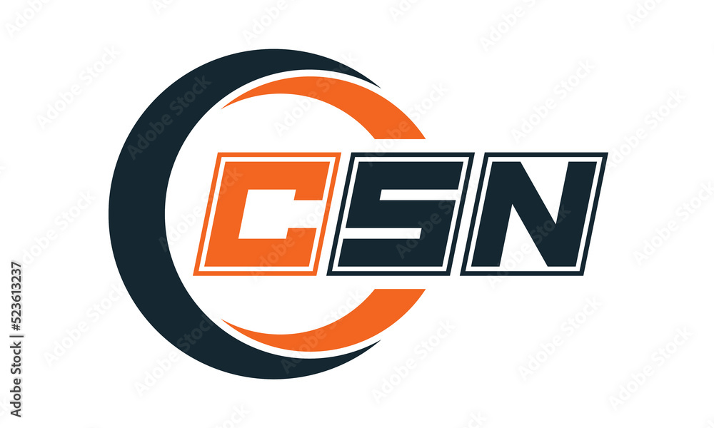 CSN three-letter circle logo design. custom font logo vector template ...