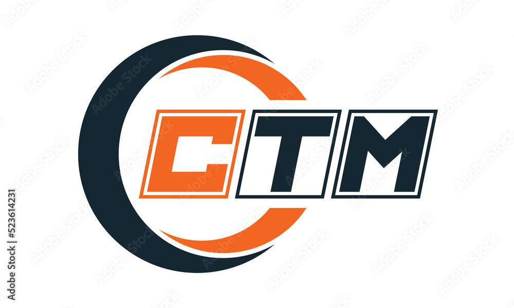 CTM three-letter circle logo design. custom font logo vector template ...