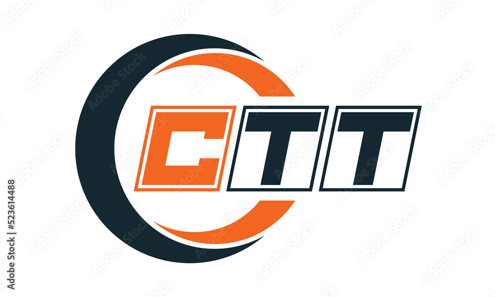 CTT three-letter circle logo design. custom font logo vector template ...