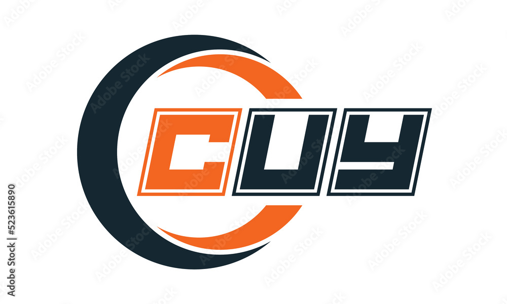CUY three-letter circle logo design. custom font logo vector template ...