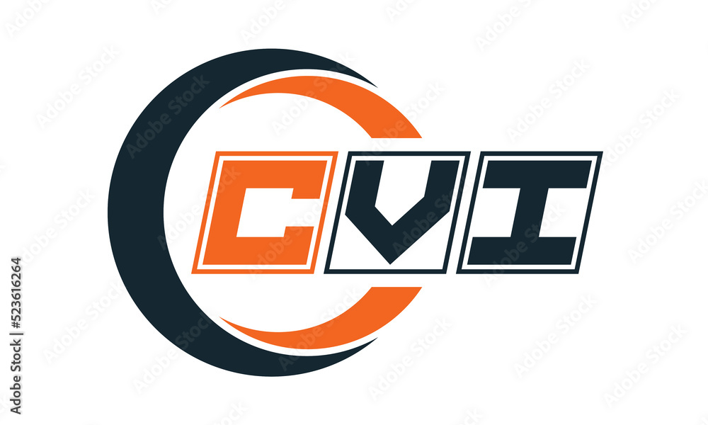 CVI three-letter circle logo design. custom font logo vector template ...