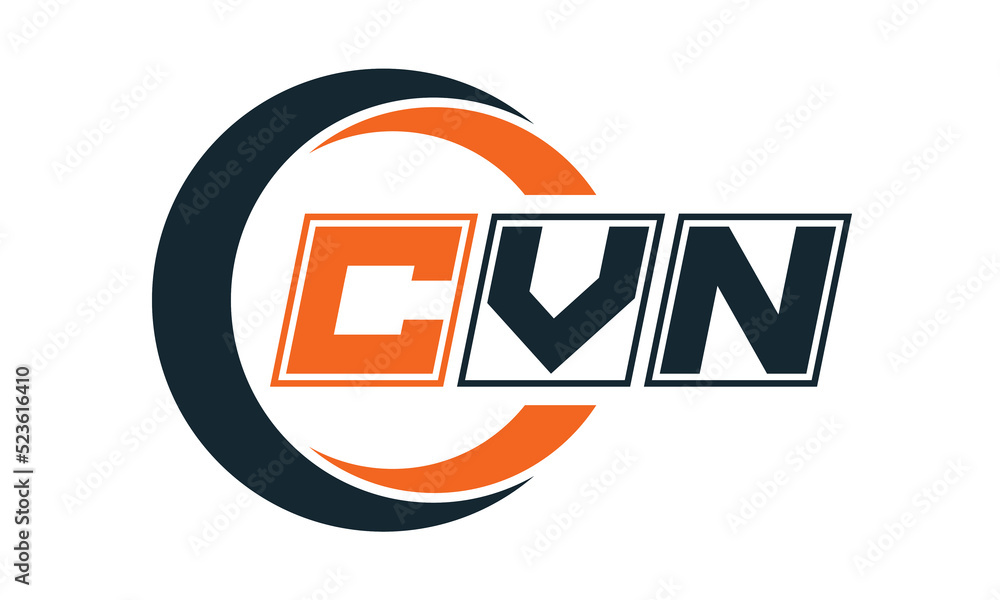 CVN three-letter circle logo design. custom font logo vector template ...