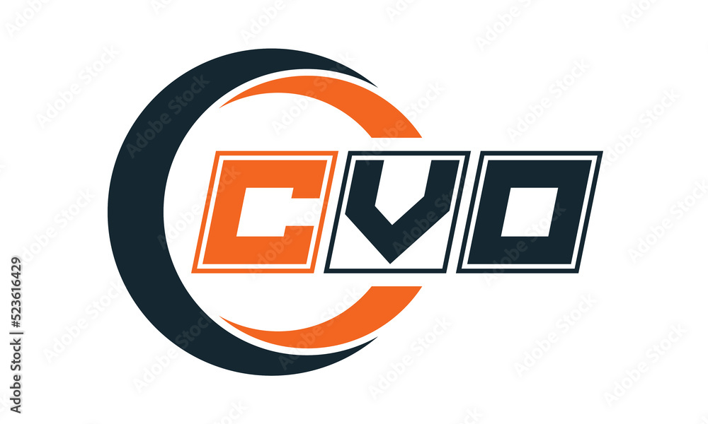 CVO three-letter circle logo design. custom font logo vector template ...