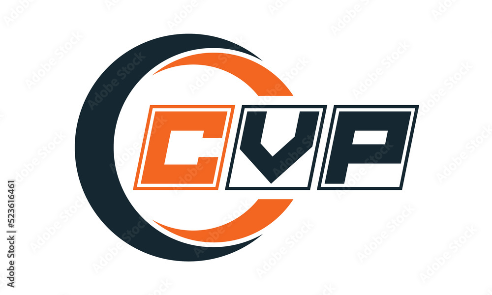 CVP three-letter circle logo design. custom font logo vector template ...