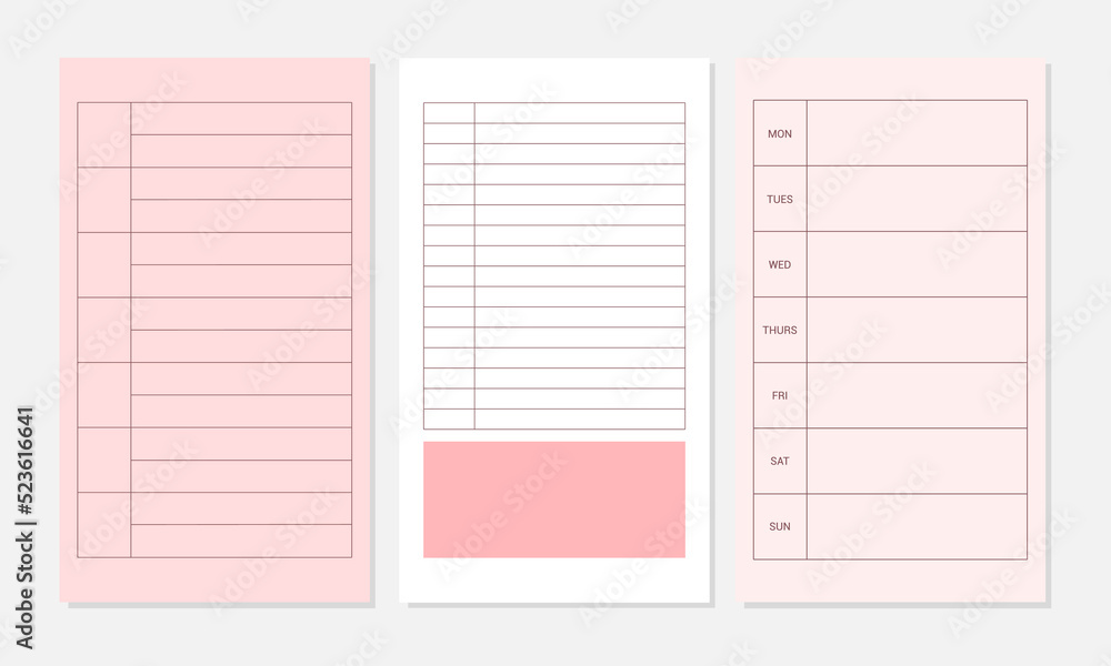 Simple style memo, notepad template planner, note frame illustration ...