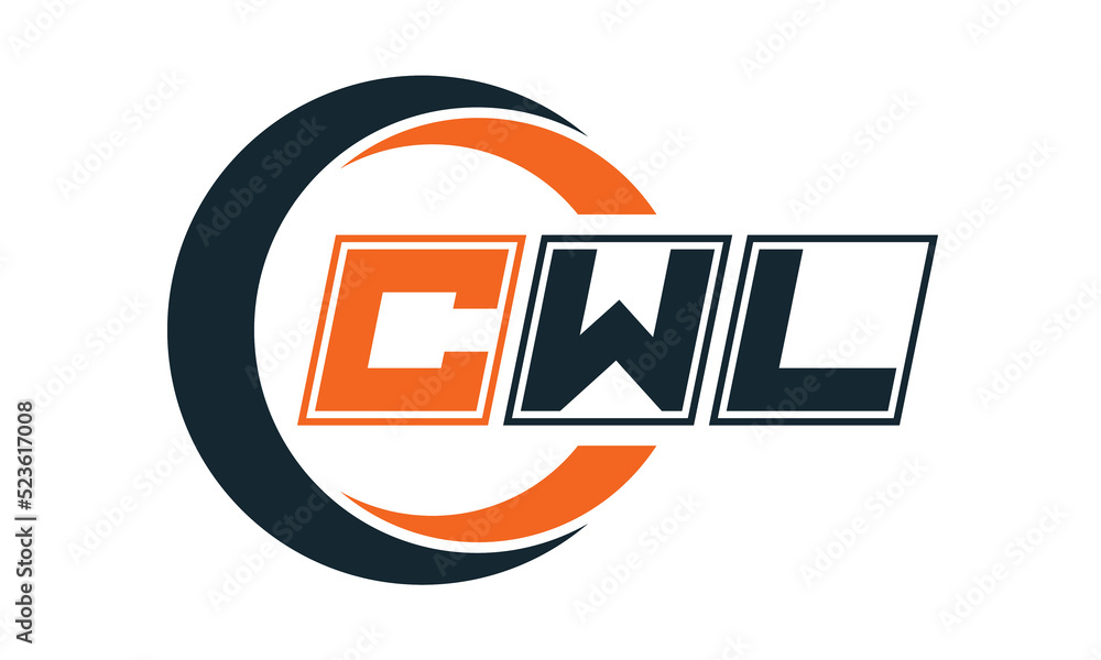 CWL three-letter circle logo design. custom font logo vector template ...