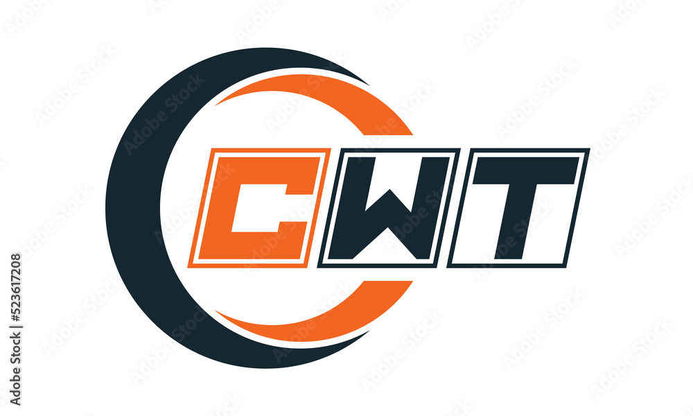 Cwt Three Letter Circle Logo Design Custom Font Logo Vector Template Abstract Logo Word