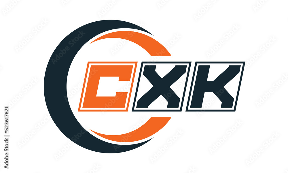 CXK three-letter circle logo design. custom font logo vector template ...