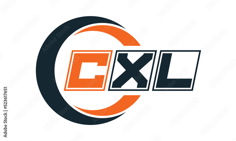 Vetor de CXL three-letter circle logo design. custom font logo vector ...