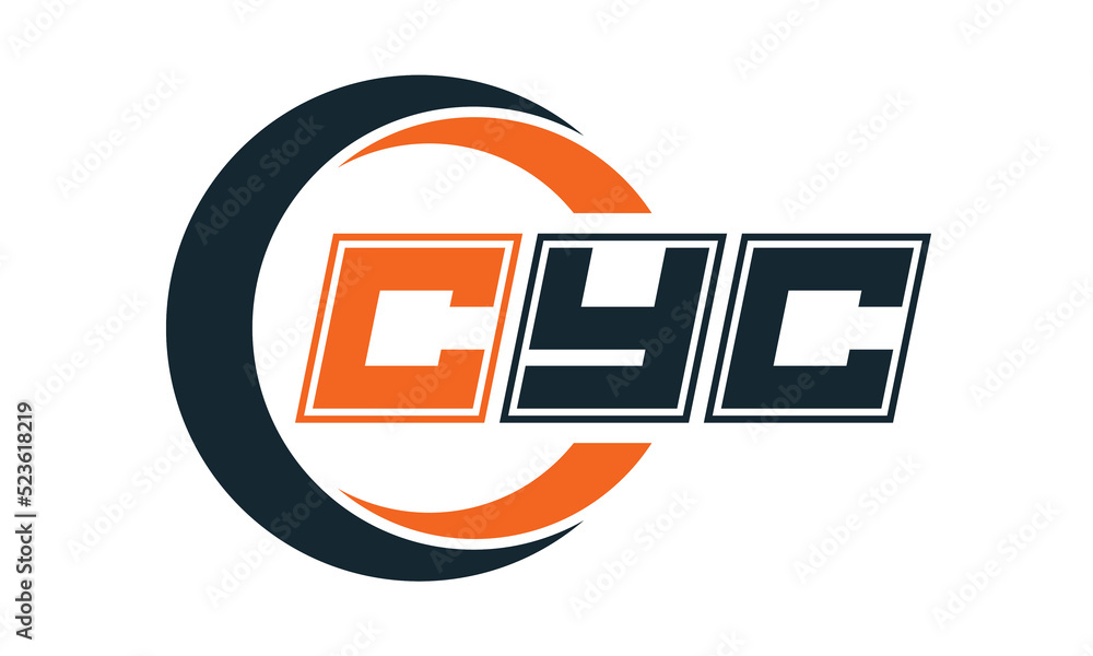 CYC three-letter circle logo design. custom font logo vector template ...