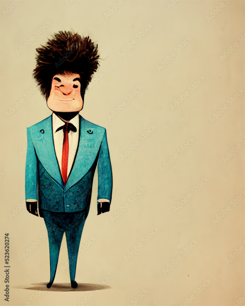 Cartoon Character standing and wearing a Suit Stock Illustration ...