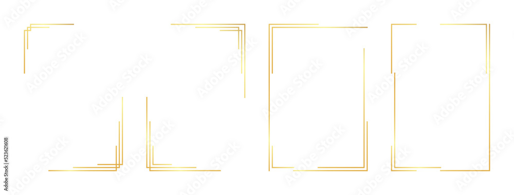 rectangle gold frame Stock Vector | Adobe Stock