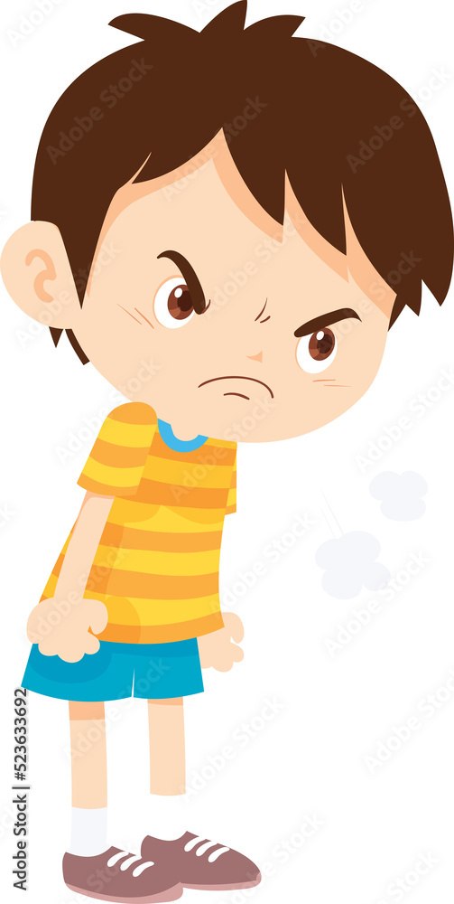 expressing anger and emotion angry cartoon character Stock Illustration ...