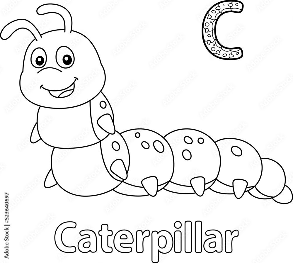 Vetor de Caterpillar Alphabet ABC Coloring Page C do Stock | Adobe Stock