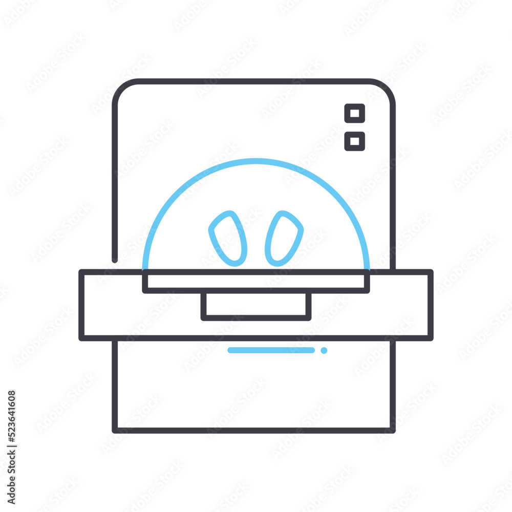 ct scan line icon, outline symbol, vector illustration, concept sign ...