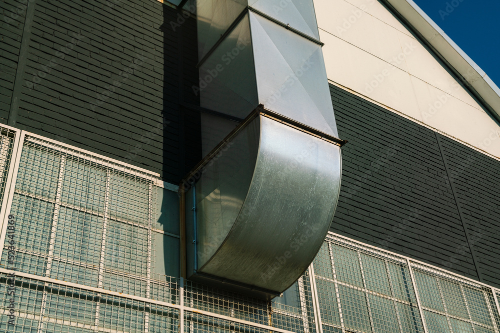 ventilation system building: chimney of an industrial building with ...