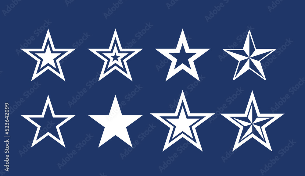 Dallas Star. Star icons. Vector symbols star isolated on white ...