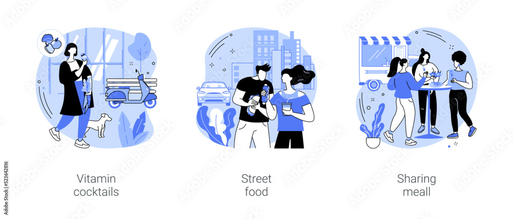 Eating out isolated cartoon vector illustrations se Stock Vector ...