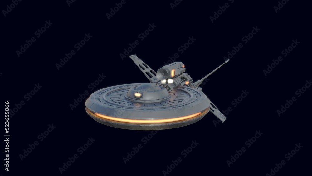 Poster 3D-illustration of an alien science fiction starship – Wall Art ...