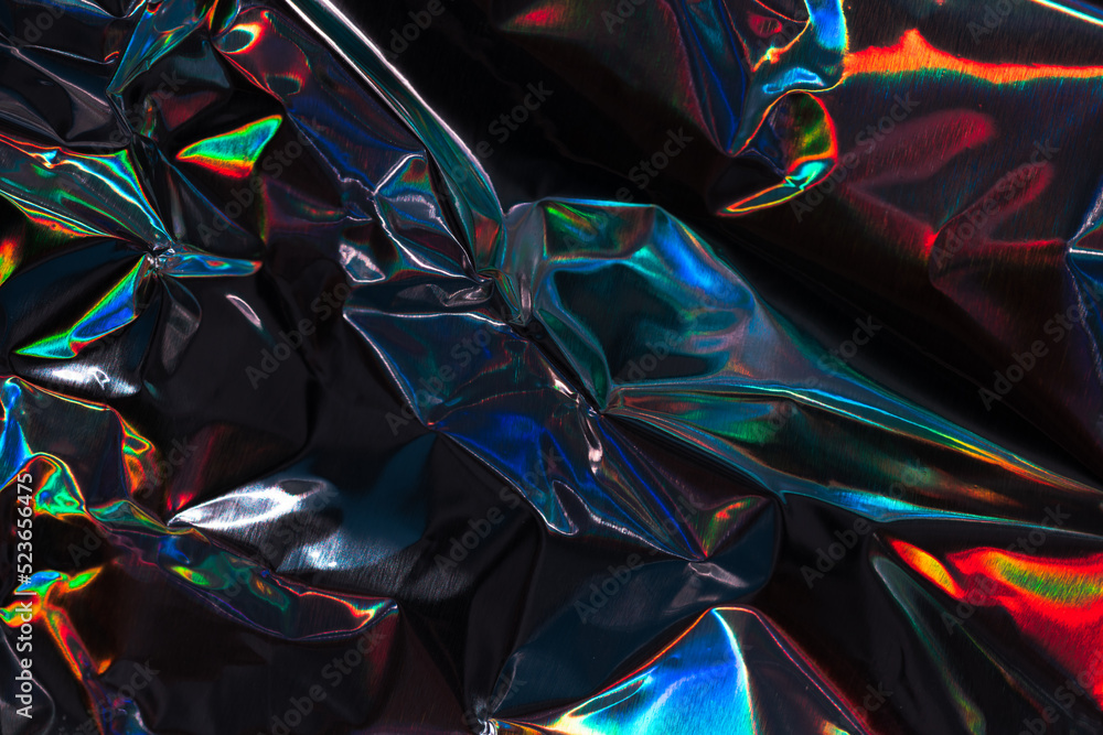 Chromatic foil rainbow iridescent colorful metallic neon texture Stock ...
