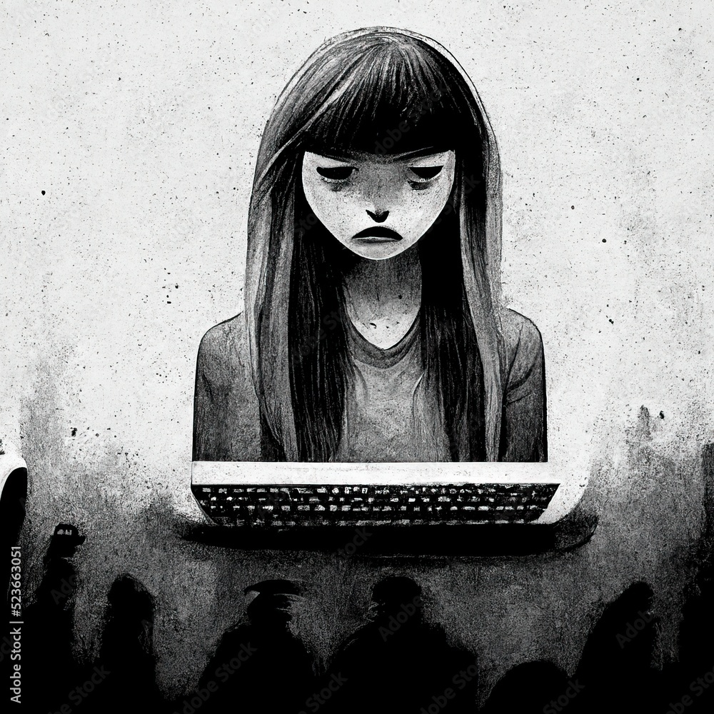 Cyber bullying concept, rumors, discredit, bullying, insult, racist ...