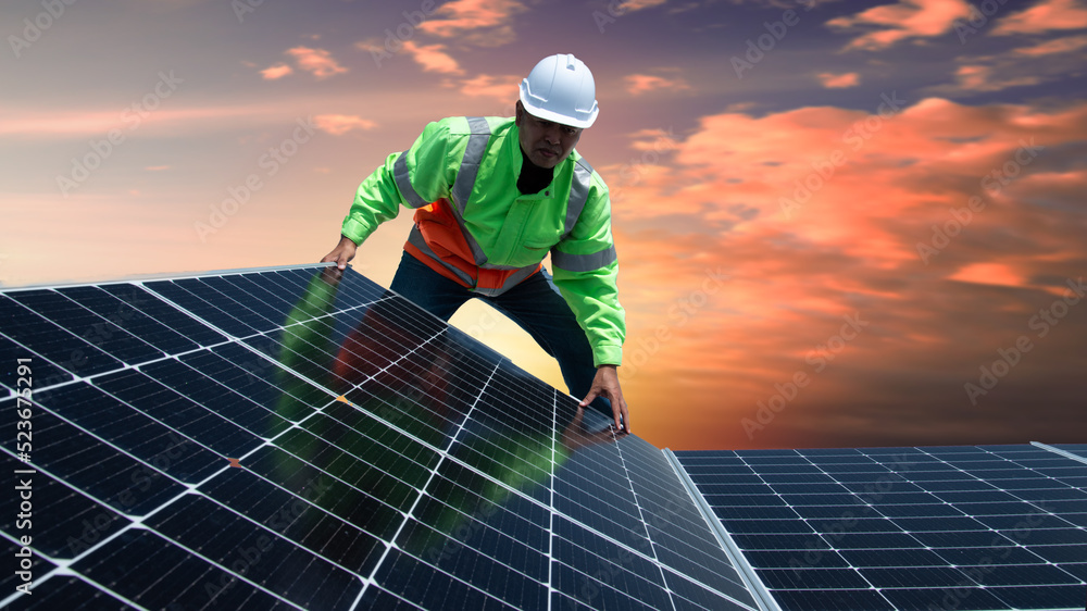 solar panel installation. Solar cells have been maintained and ...