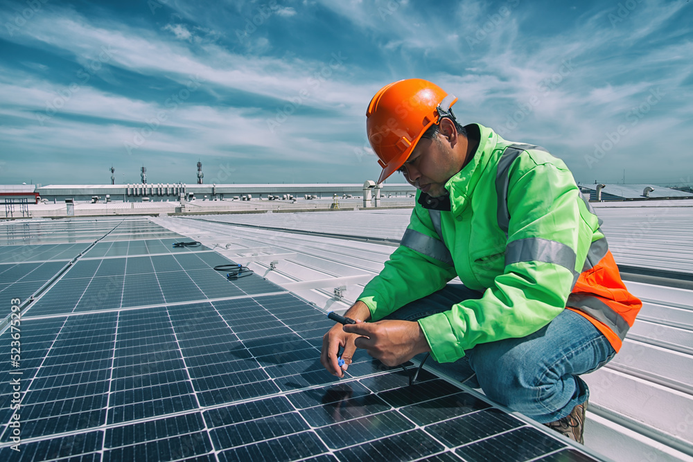 solar panel installation. Solar cells have been maintained and ...