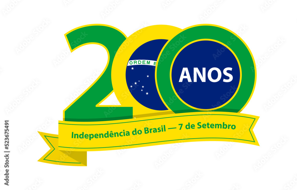 Vetor de 7 de setembro ilustração do dia da independência do brasil com ...