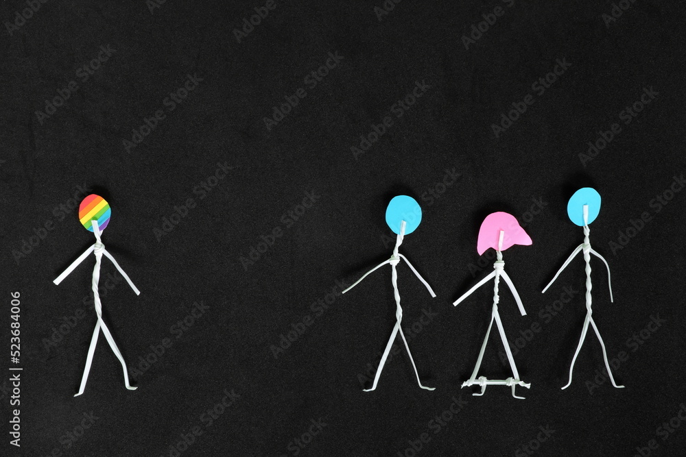 LGBT or LGBTQIA isolation, discrimination, social exclusion and society ...