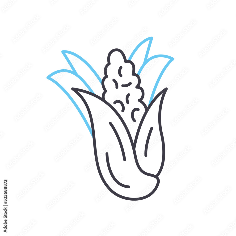 corn plant line icon, outline symbol, vector illustration, concept sign ...
