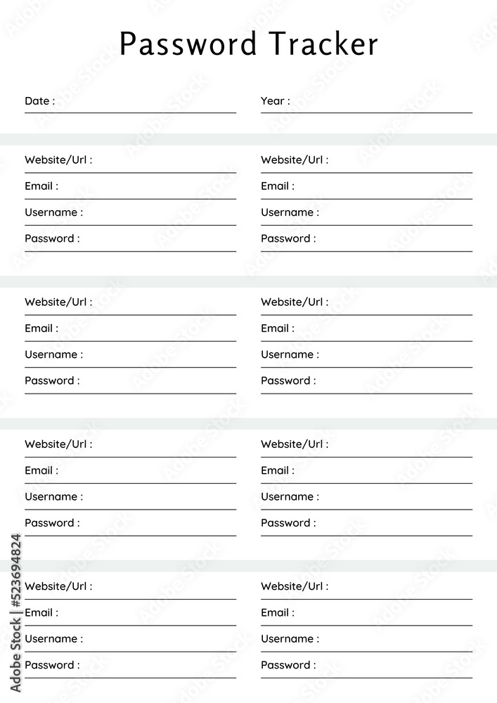 Password Tracker Stock Illustration | Adobe Stock